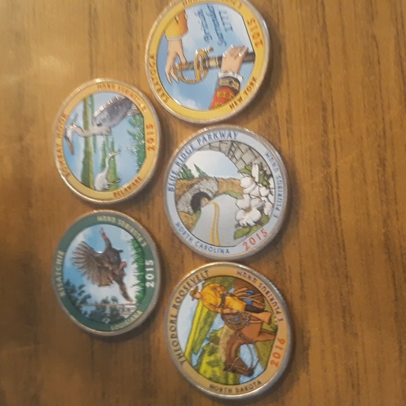 Us Mint | Other | Lot Of 5 Colorized Quarters Highly Collectable And ...